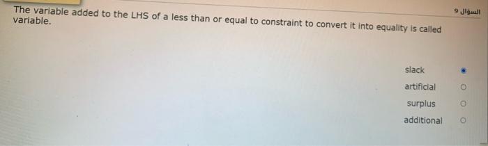 Solved A slack variable is added to a ≥ constraint in order | Chegg.com