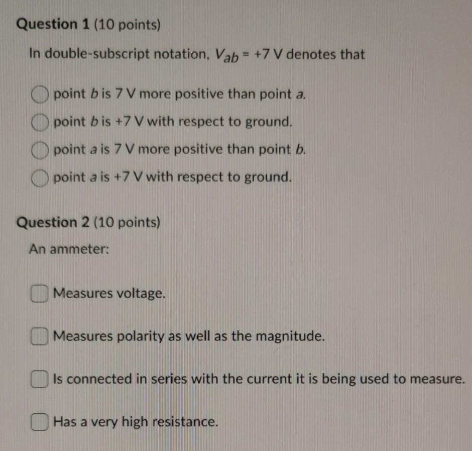 Solved Question 1 (10 points) In double-subscript notation, | Chegg.com