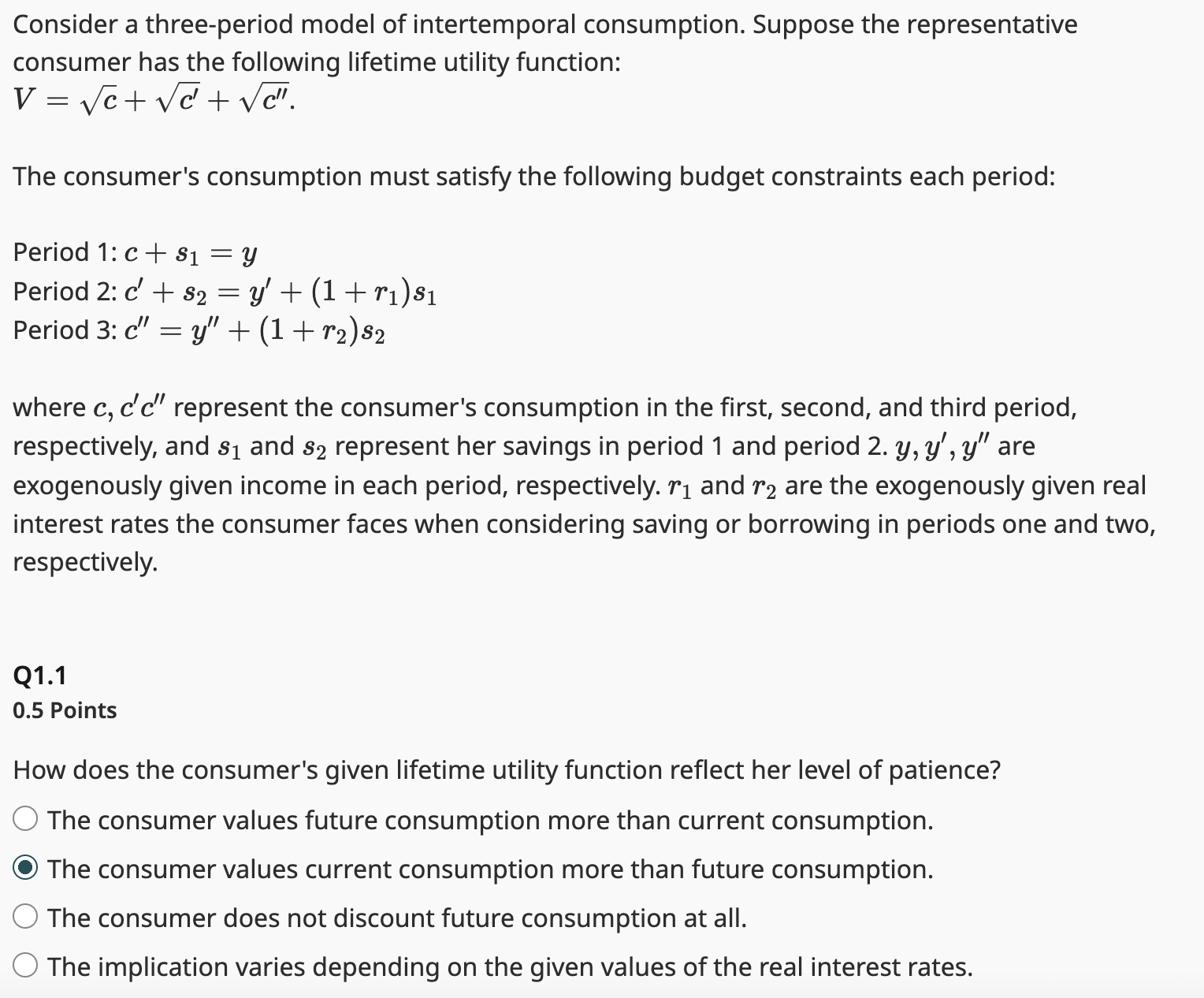 Solved by an EXPERT Consider a three-period model of ﻿intertemporal | Chegg.com