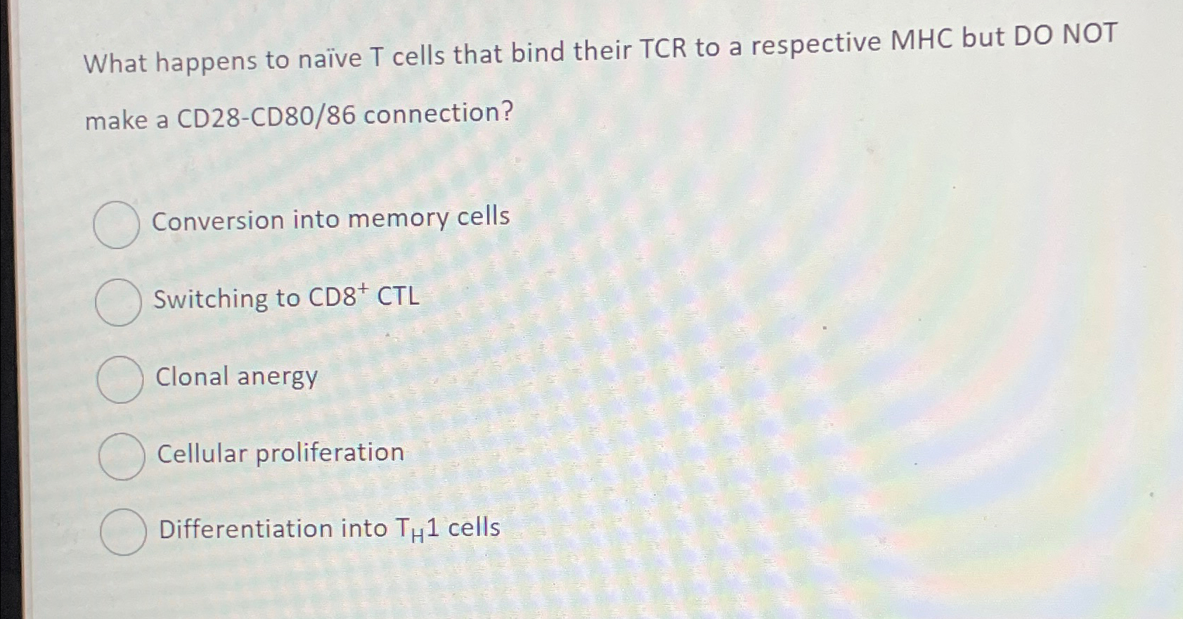 Solved What happens to naïve T cells that bind their TCR to | Chegg.com