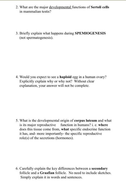 Solved 2. What are the major developmental functions of | Chegg.com