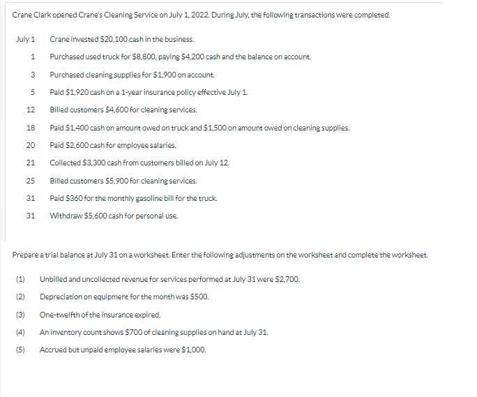 Solved prepare income statement, owners equity statement, | Chegg.com