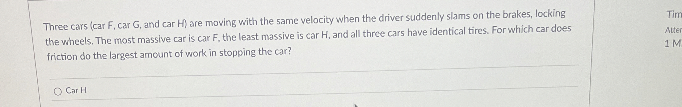 Solved Three cars ( ﻿carF,carG, and car H) ﻿are moving with | Chegg.com