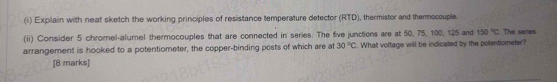 Solved (i) Explain with neat sketch the working principles | Chegg.com
