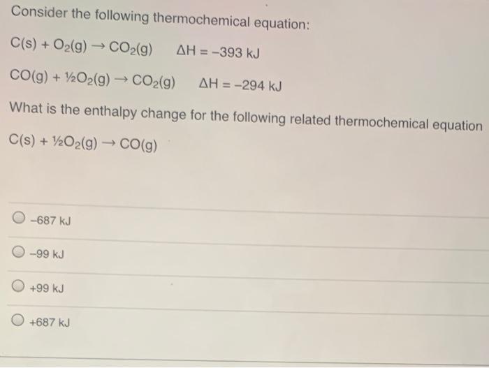 Solved Consider the following thermochemical equation: | Chegg.com