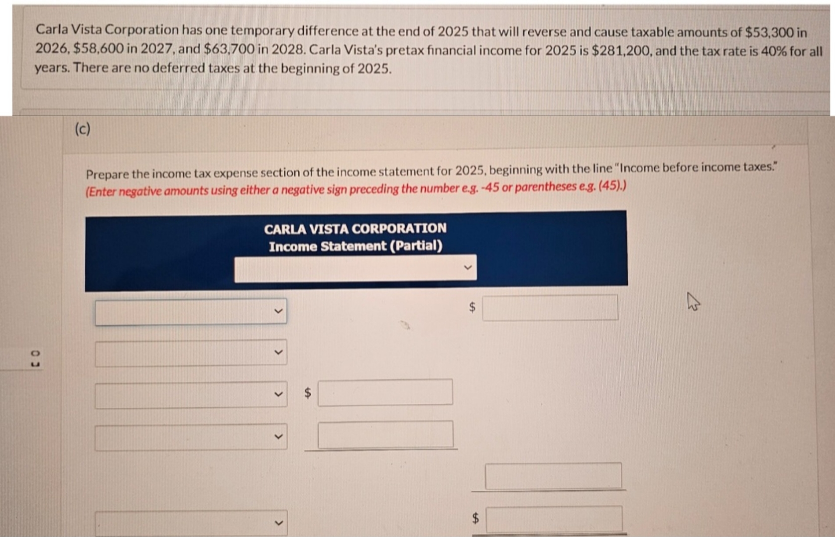 Solved Carla Vista Corporation has one temporary difference | Chegg.com