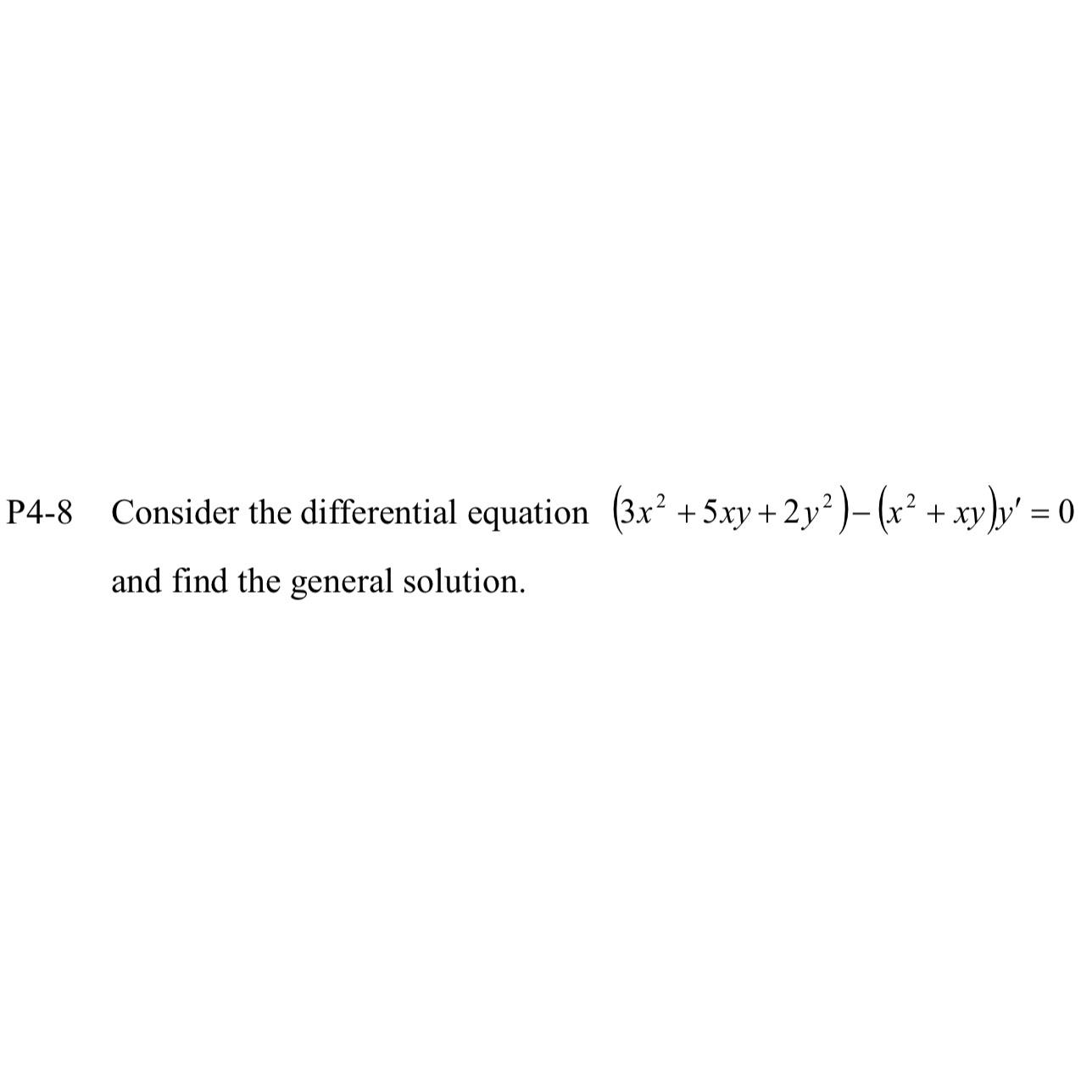 Solved P4-8 ﻿Consider the differential equation | Chegg.com