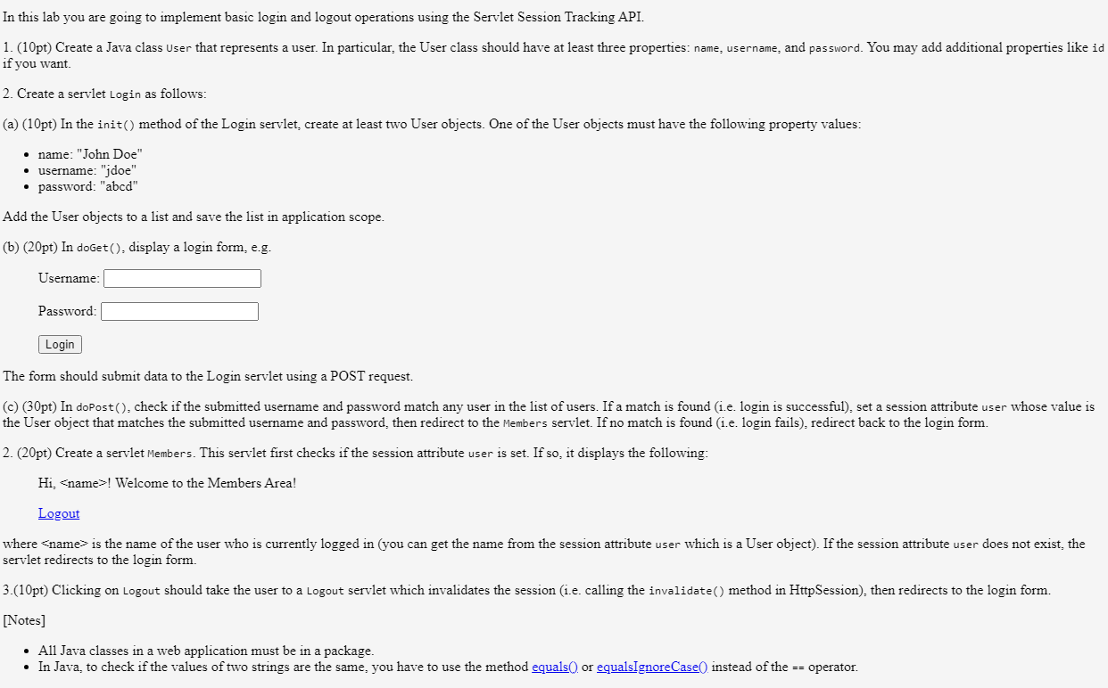 Solved In this lab you are going to implement basic login | Chegg.com