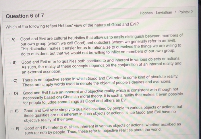 Solved based off of leviathan by thomas hobbes. THERE ARE | Chegg.com