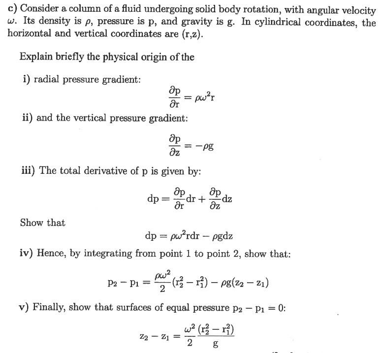 Solved c) ﻿Consider a column of a fluid undergoing solid | Chegg.com