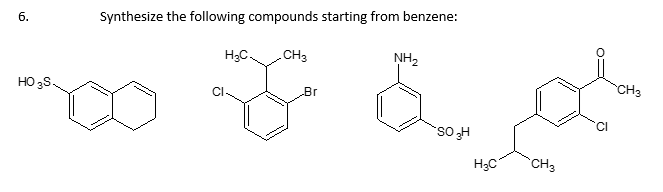 Solved Synthesize the following compounds starting from | Chegg.com