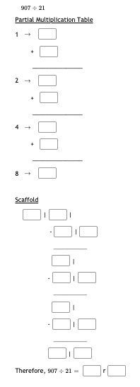 Solved 907 - 21 Partial Multiplication Table 1 + 2 4 8 | Chegg.com