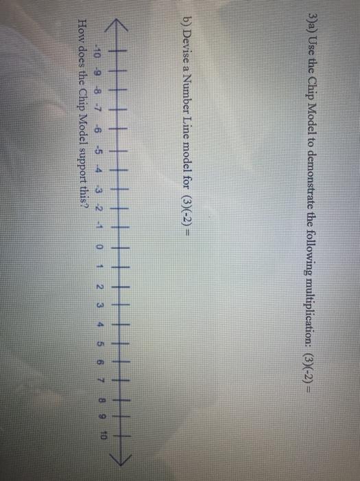 Solved 1) Use the chip model and the number line model to | Chegg.com