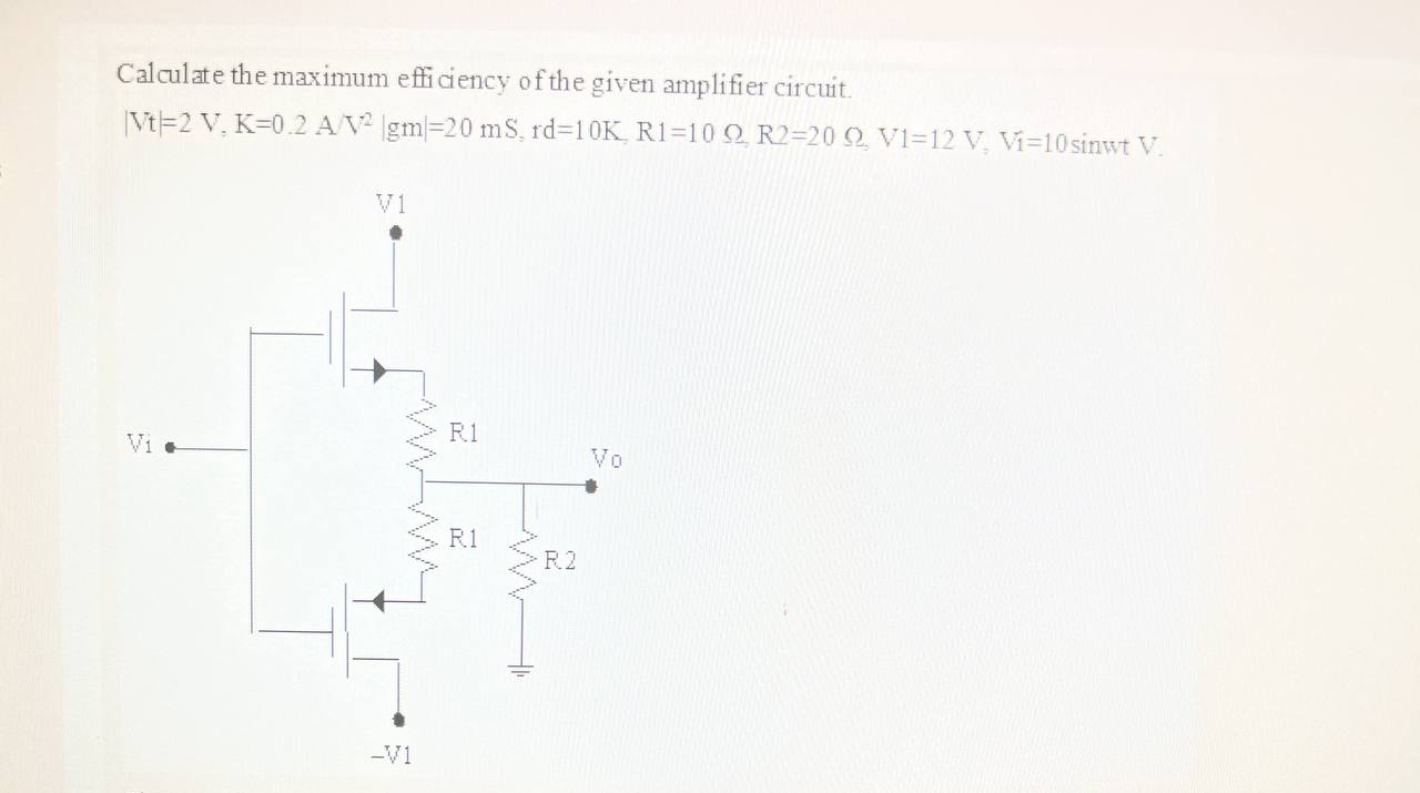 Solved Calculate the maximum efficiency of the given | Chegg.com