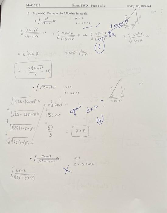 Solved 5. (24 points) Evaluate the following integrals. - | Chegg.com Solved 5. (24 points) Evaluate the following integrals. - | Chegg.com