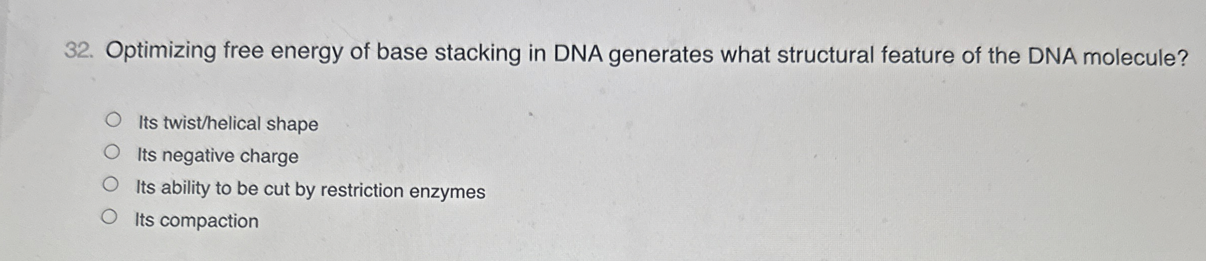 Solved Optimizing free energy of base stacking in DNA | Chegg.com