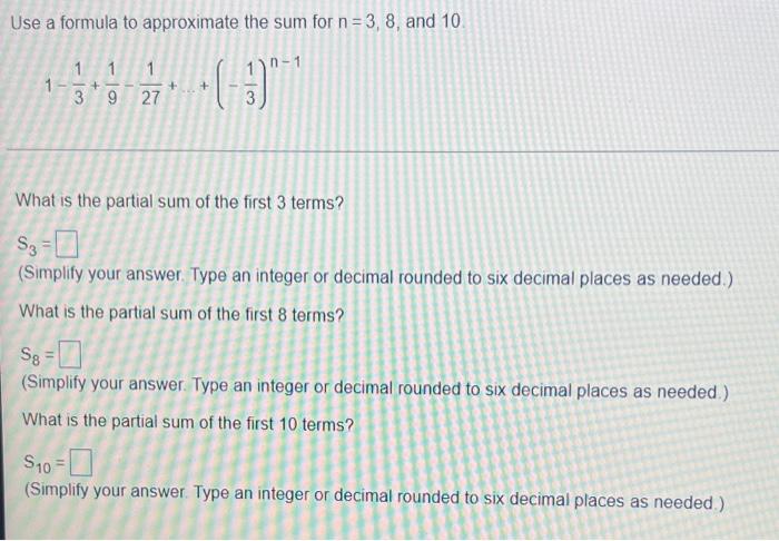 Solved Use A Formula To Find The Sum Of The First 20 Terms