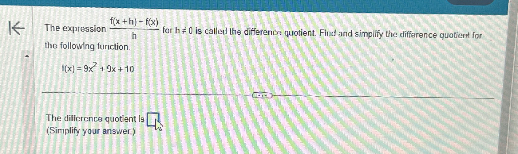 Solved The expression f(x+h)-f(x)h ﻿for h≠0 ﻿is called the | Chegg.com