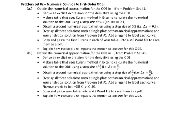 ONLY NEED HELPNWITH PROBLEM SET #2 - ﻿Numerical | Chegg.com