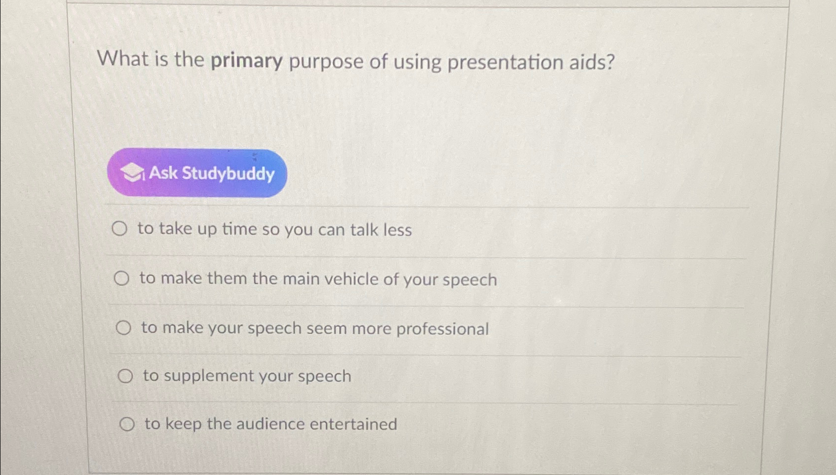Solved What is the primary purpose of using presentation | Chegg.com