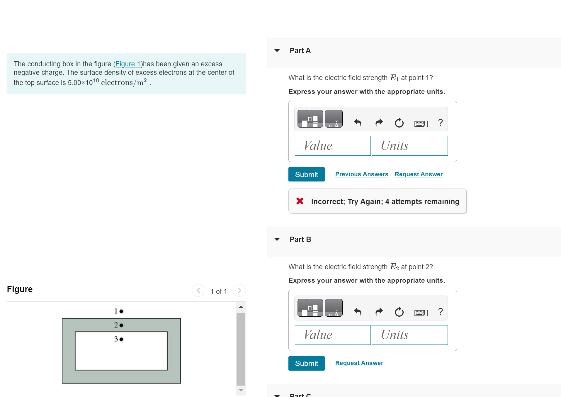 Solved The conducting box in the figure (Figure 1)has been | Chegg.com