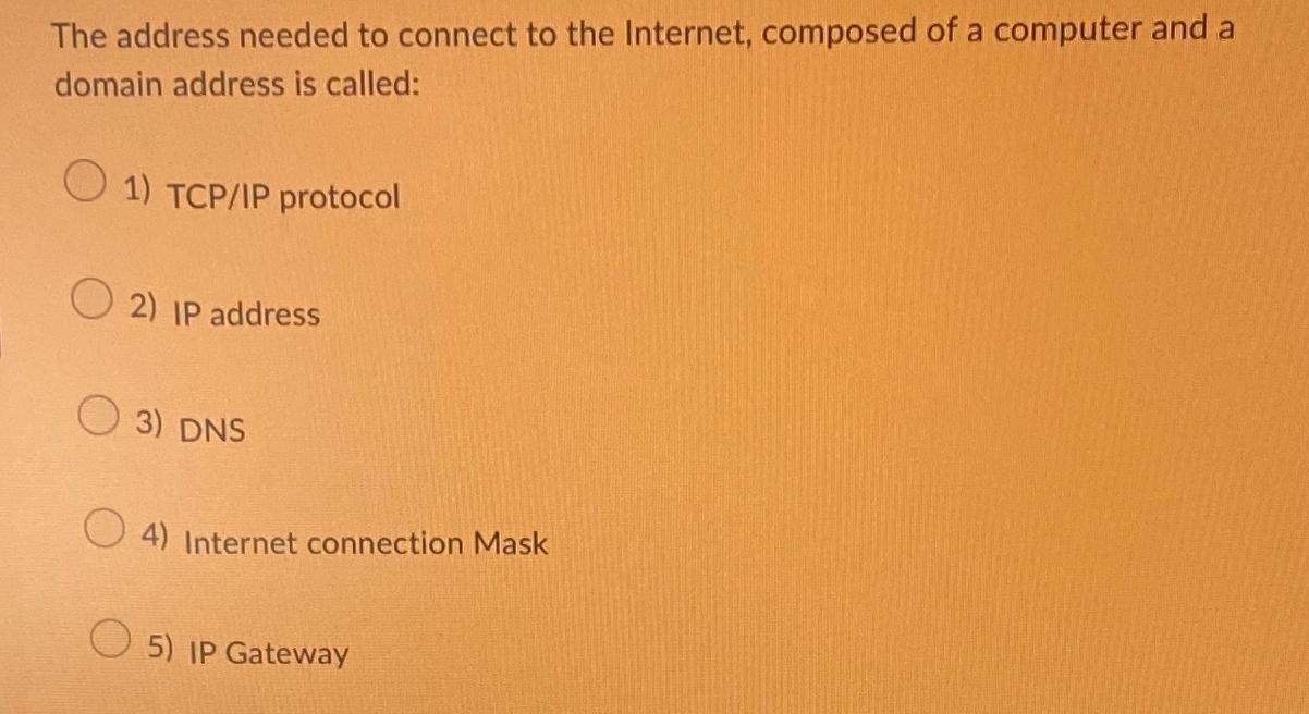 Solved The address needed to connect to the Internet, | Chegg.com
