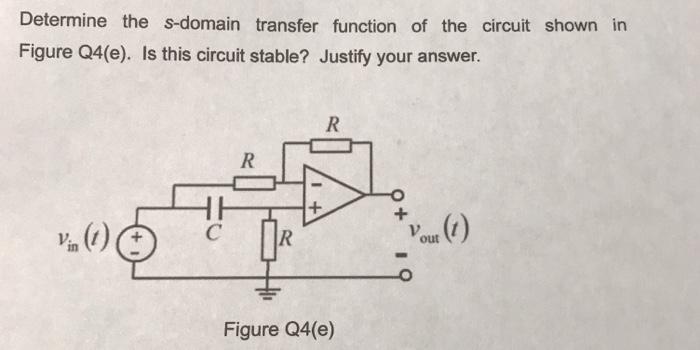 Solved Determine the s-domain transfer function of the | Chegg.com