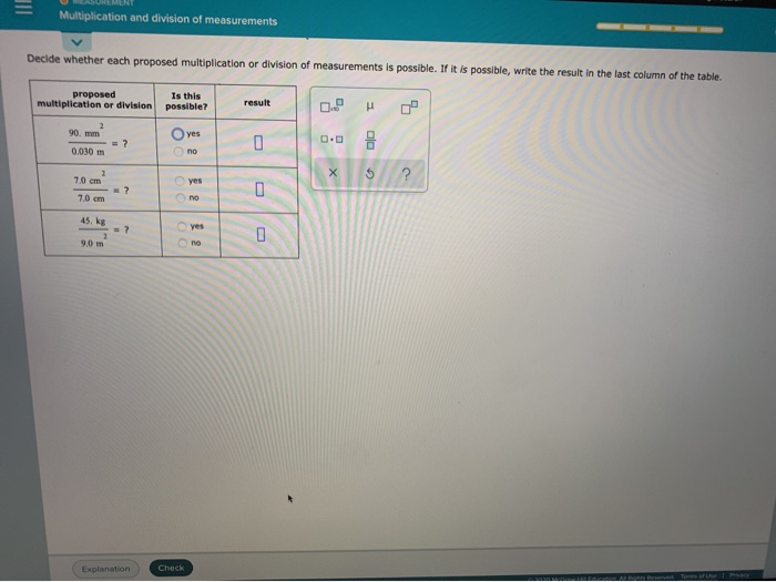 Solved Multiplication and division of measurements Decide | Chegg.com