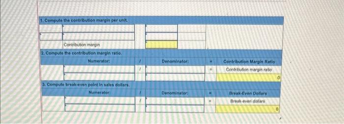 Solved 1. Compute the contribution margin per unit. 2. | Chegg.com