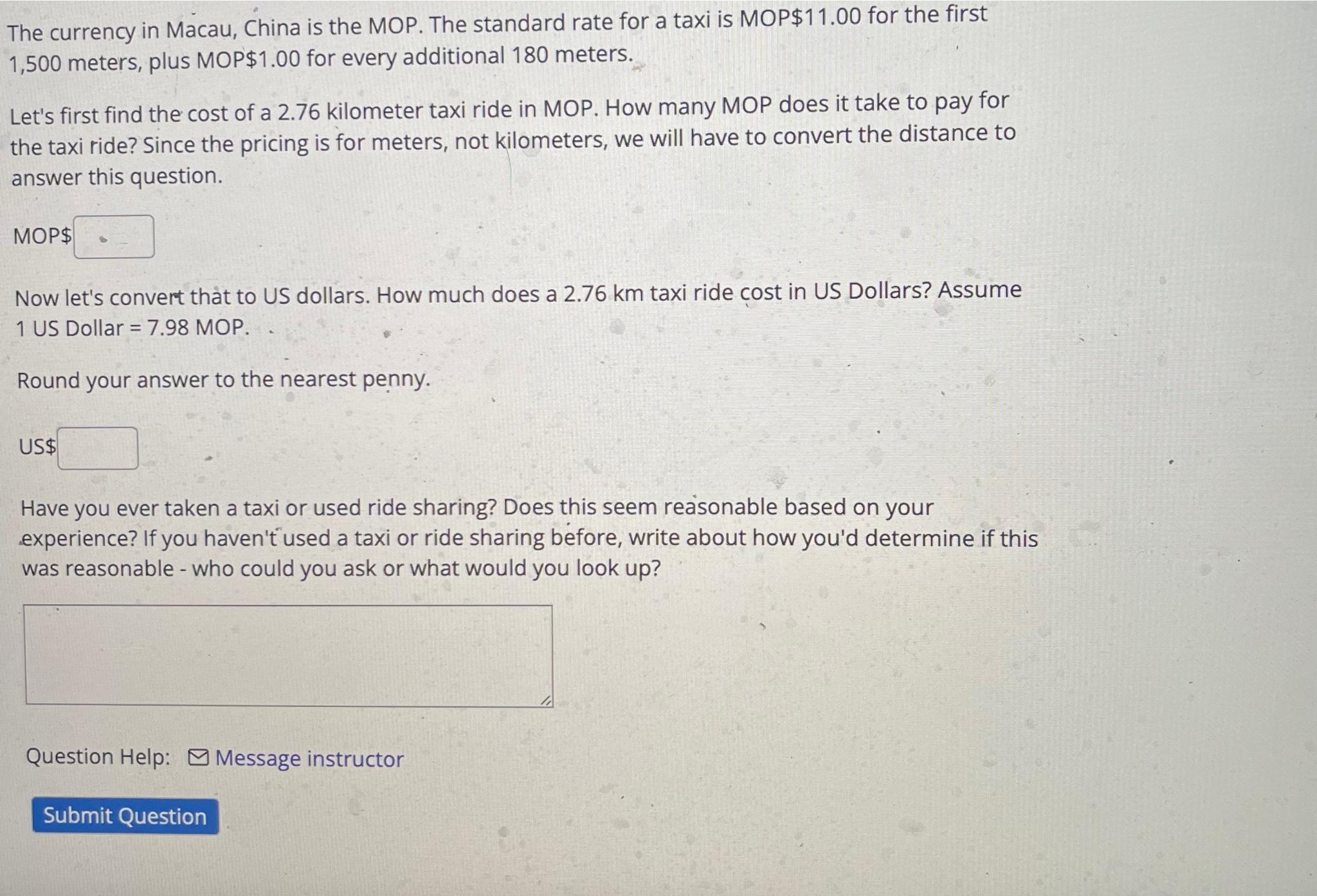 Solved The currency in Macau, China is the MOP. The standard | Chegg.com