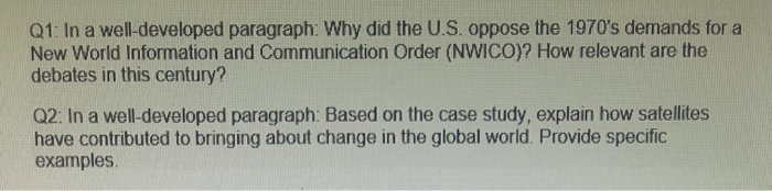 Solved Q1: In a well-developed paragraph: Why did the U.S. | Chegg.com