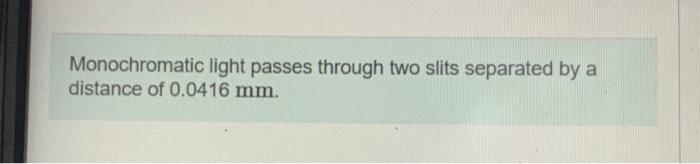 Solved Monochromatic light passes through two slits | Chegg.com