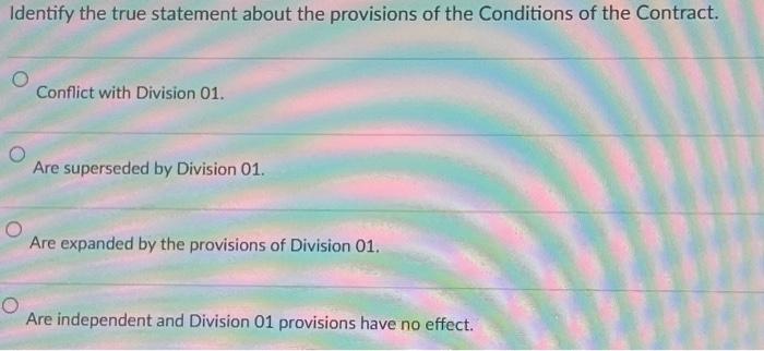 Solved Identify the true statement about the provisions of | Chegg.com