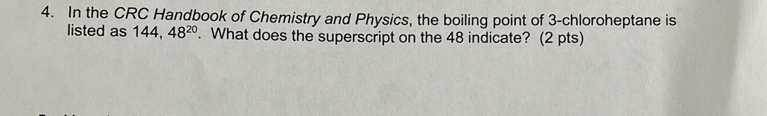 Solved In the CRC Handbook of Chemistry and Physics, the | Chegg.com