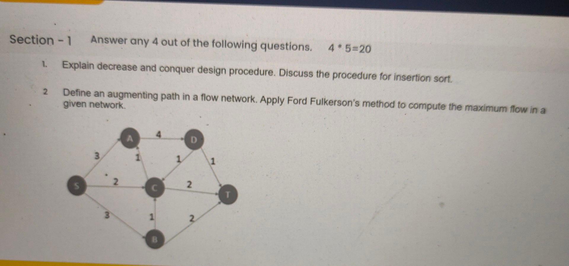Solved ection -1 Answer any 4 out of the following | Chegg.com