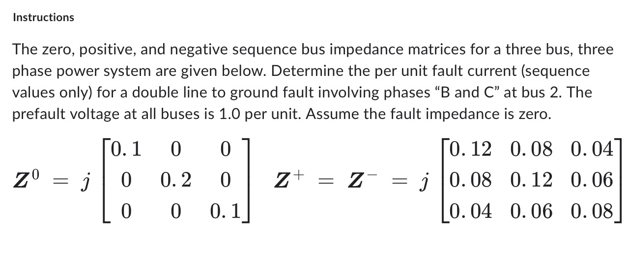Solved InstructionsThe zero, positive, and negative sequence | Chegg.com
