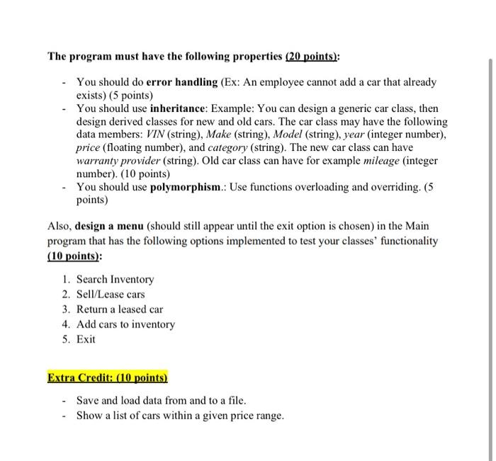 Solved CSC 2110 Programming Project Due Date: 12/14/2020 | Chegg.com