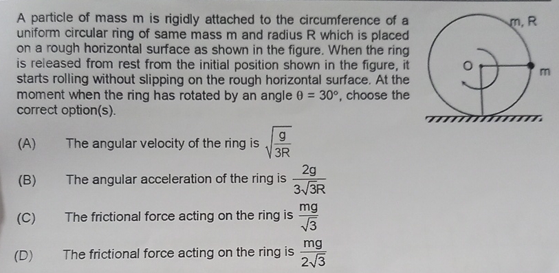 Solved A particle of mass m ﻿is rigidly attached to the | Chegg.com