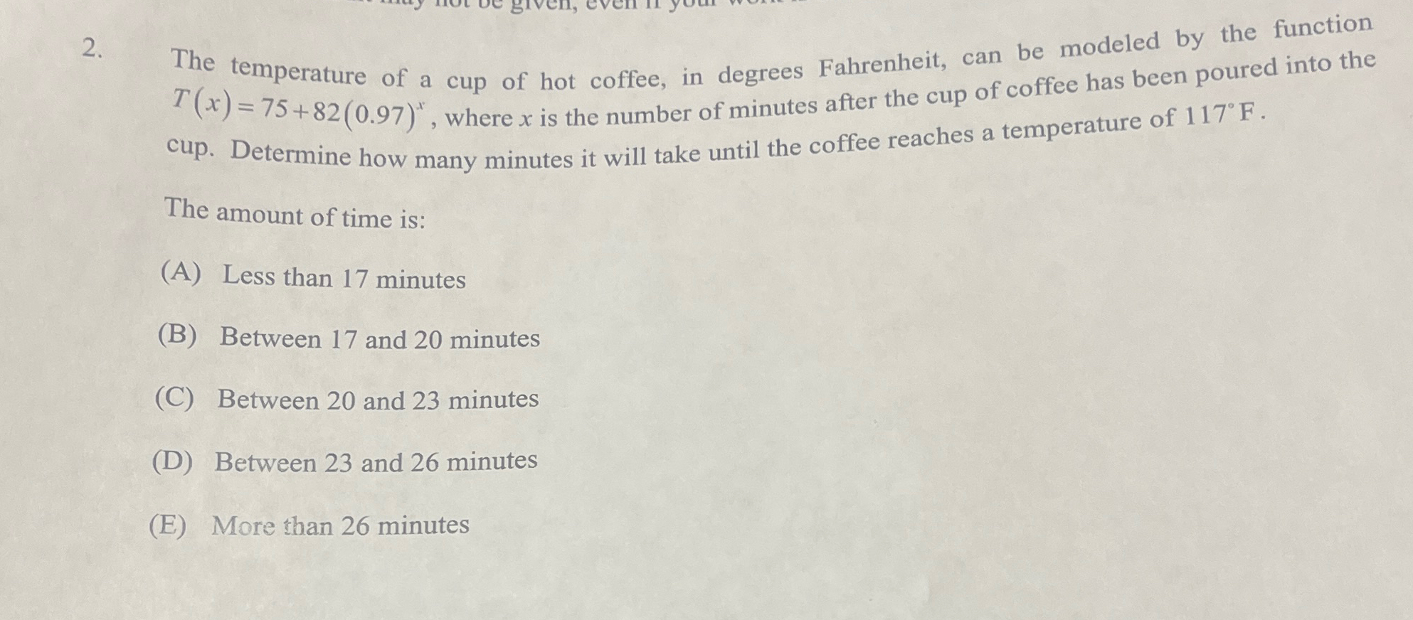 Solved in degrees Fahrenheit, can be modeled by the function | Chegg.com