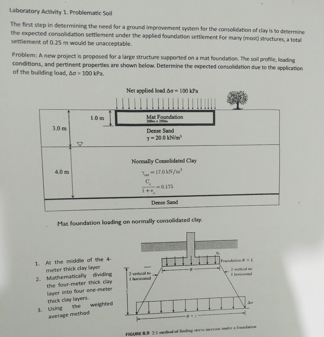 Solved Laboratory Activity 1. ﻿Problematic SoilThe first | Chegg.com