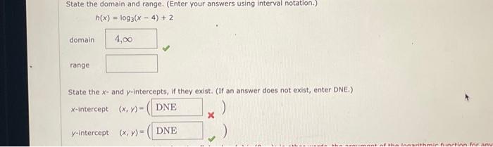 Solved State the domain and range. (Enter your answers using | Chegg.com