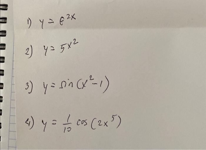 Solved Solve the following derivative problems usinh | Chegg.com