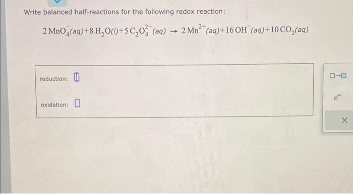 Solved Balance the following redox reaction in basic | Chegg.com