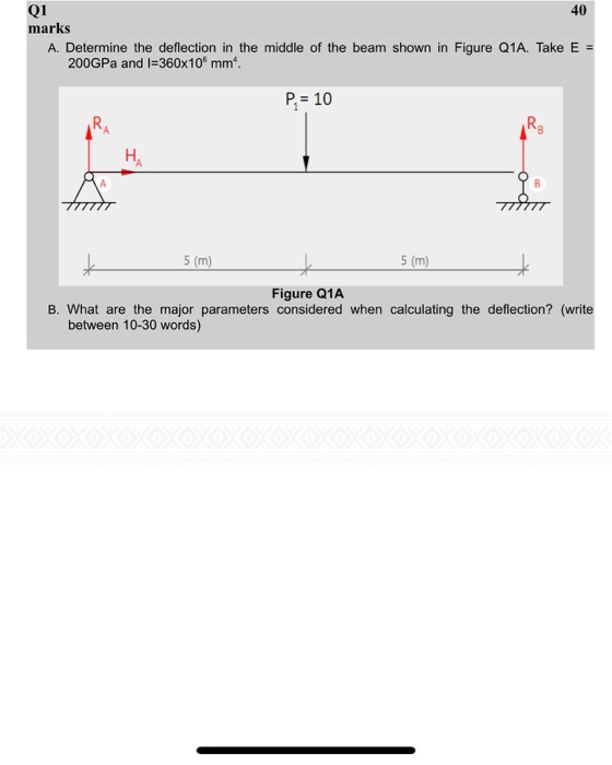 Solved Q1 40 marks A. Determine the deflection in the middle | Chegg.com