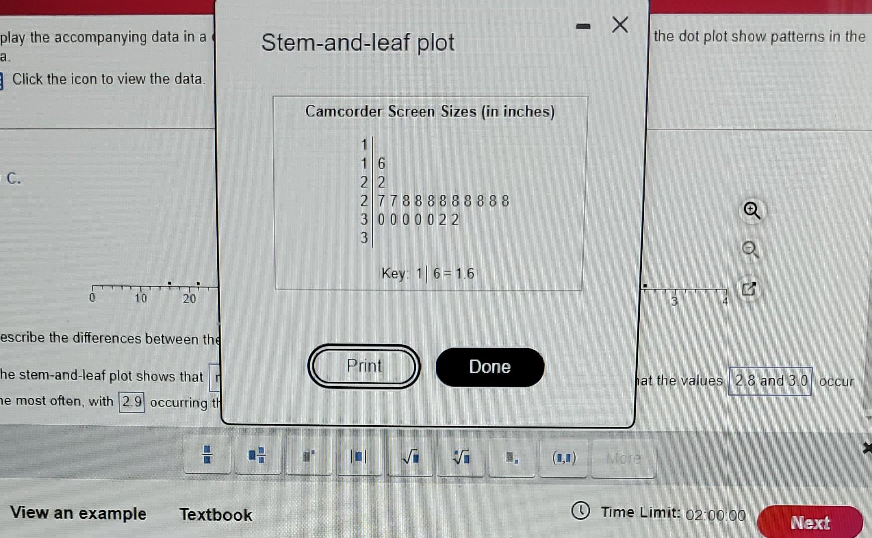 Solved Display the accompanying data in a dot plot. Describe | Chegg.com