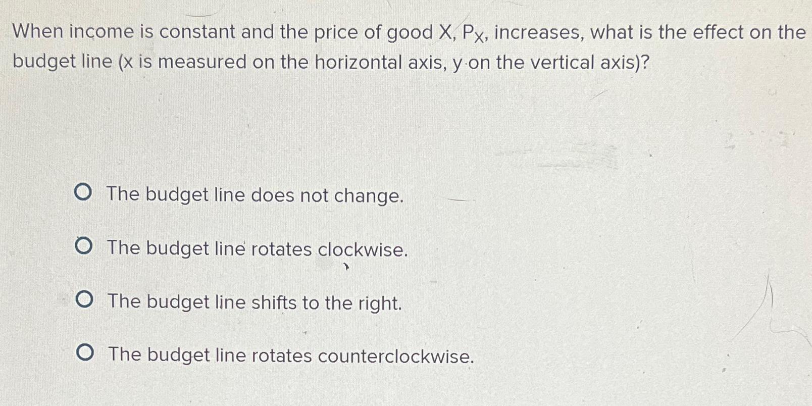 Solved When income is constant and the price of good x,Px, | Chegg.com