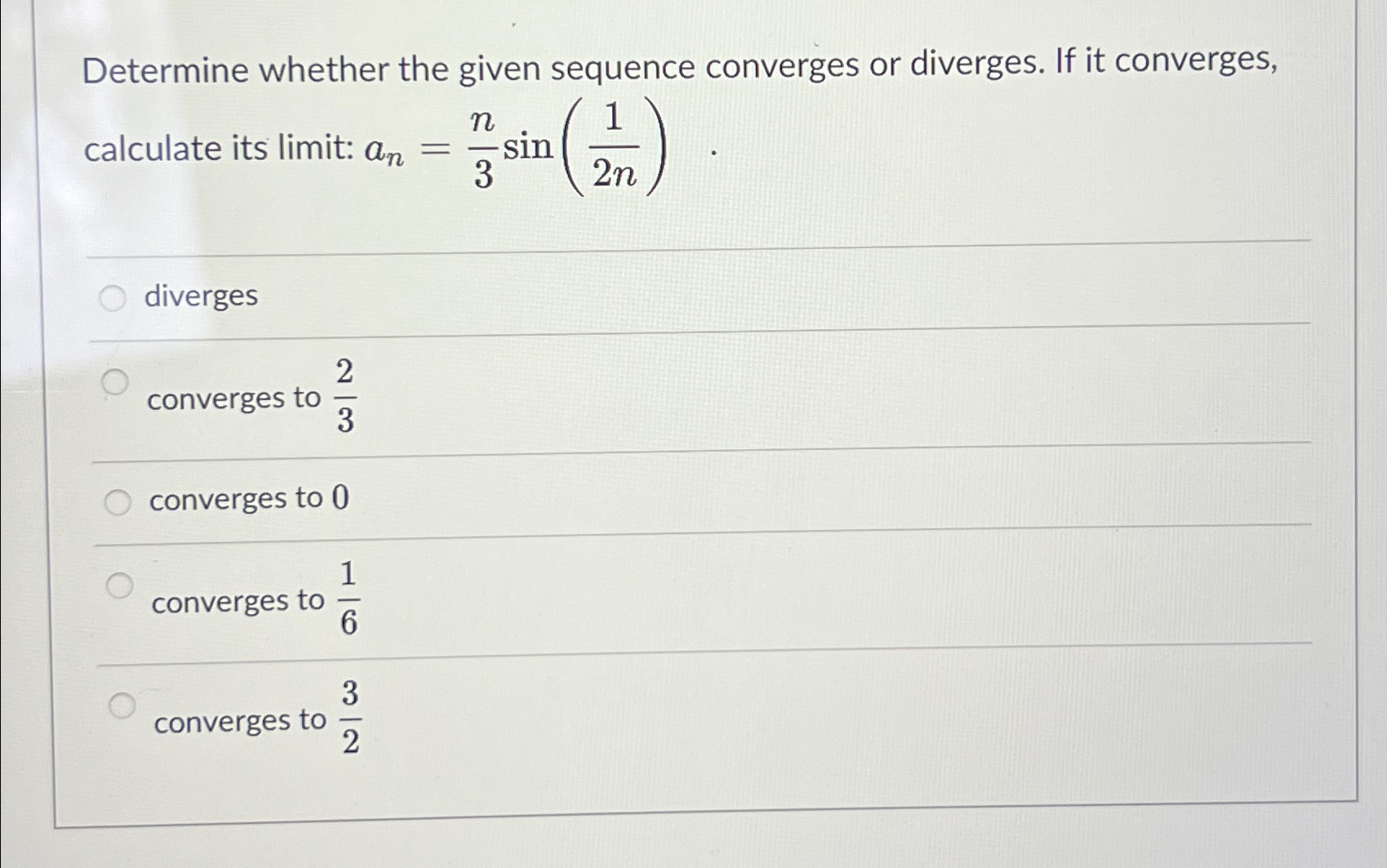Solved Determine whether the given sequence converges or | Chegg.com