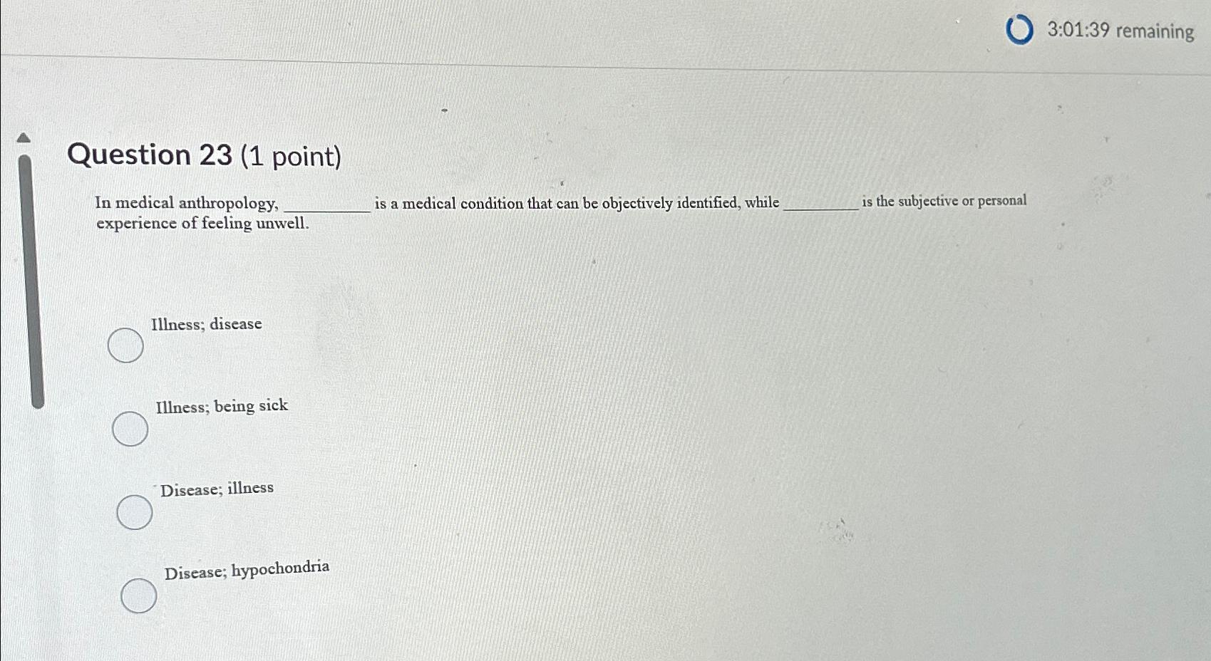 Solved Question 23 (1 ﻿point)In medical anthropology | Chegg.com
