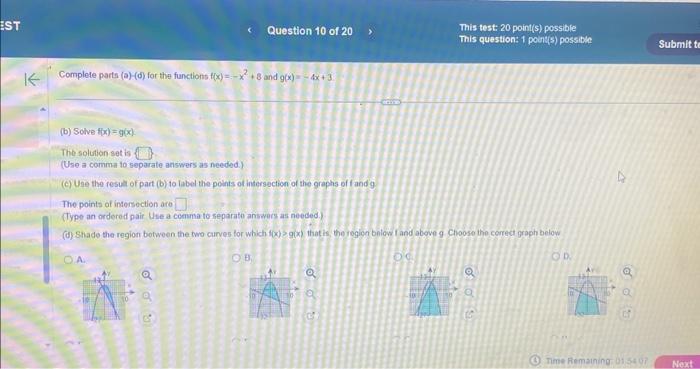 Solved Complete parts (a)-(d) for the functions f(x)=−x2+8 | Chegg.com