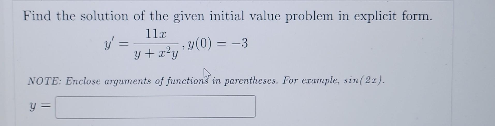 Solved Find the solution of the given initial value problem | Chegg.com